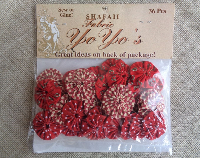Fabric Yo Yos Red Prints Set of 36 Suffolk Puffs - Etsy