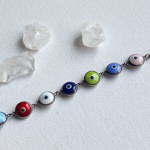 Eye on You Bracelet - Vintage Sterling Silver Rainbow Multicolored ...