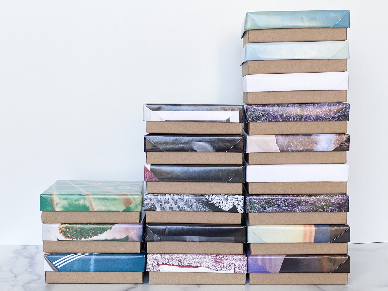 Hand-wrapped Gift Box Set 3 6 9 or 12 3.5x3.5x1 Design - Etsy