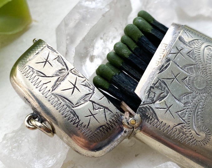 Avila Match Safe - Vintage Sterling Silver Plated Antique Match Safe ...