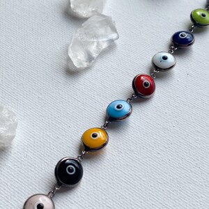 Eye on You Bracelet - Vintage Sterling Silver Rainbow Multicolored ...