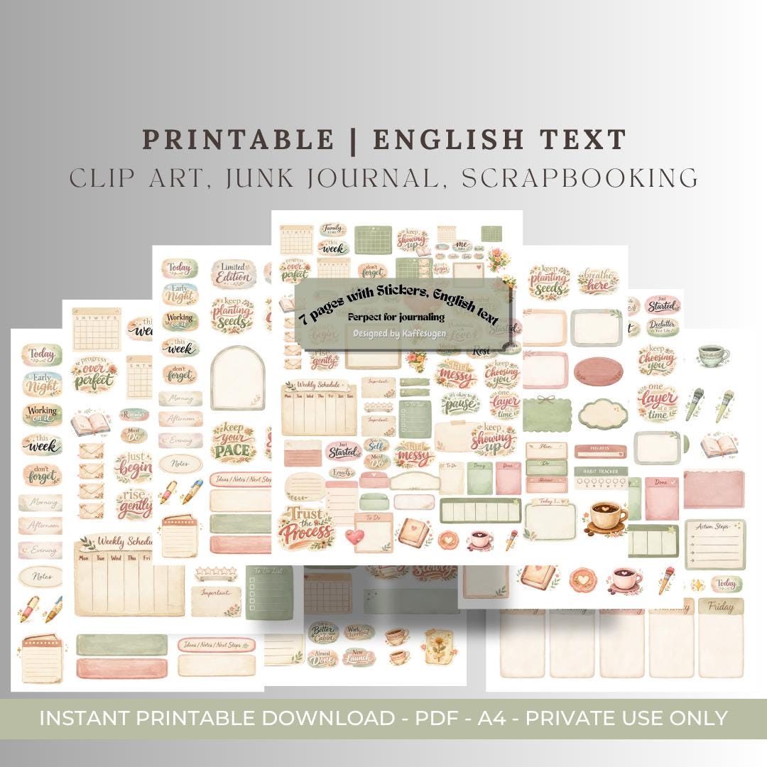 Journal stickers perfect for junk journaling, scrapbooking, card making ...