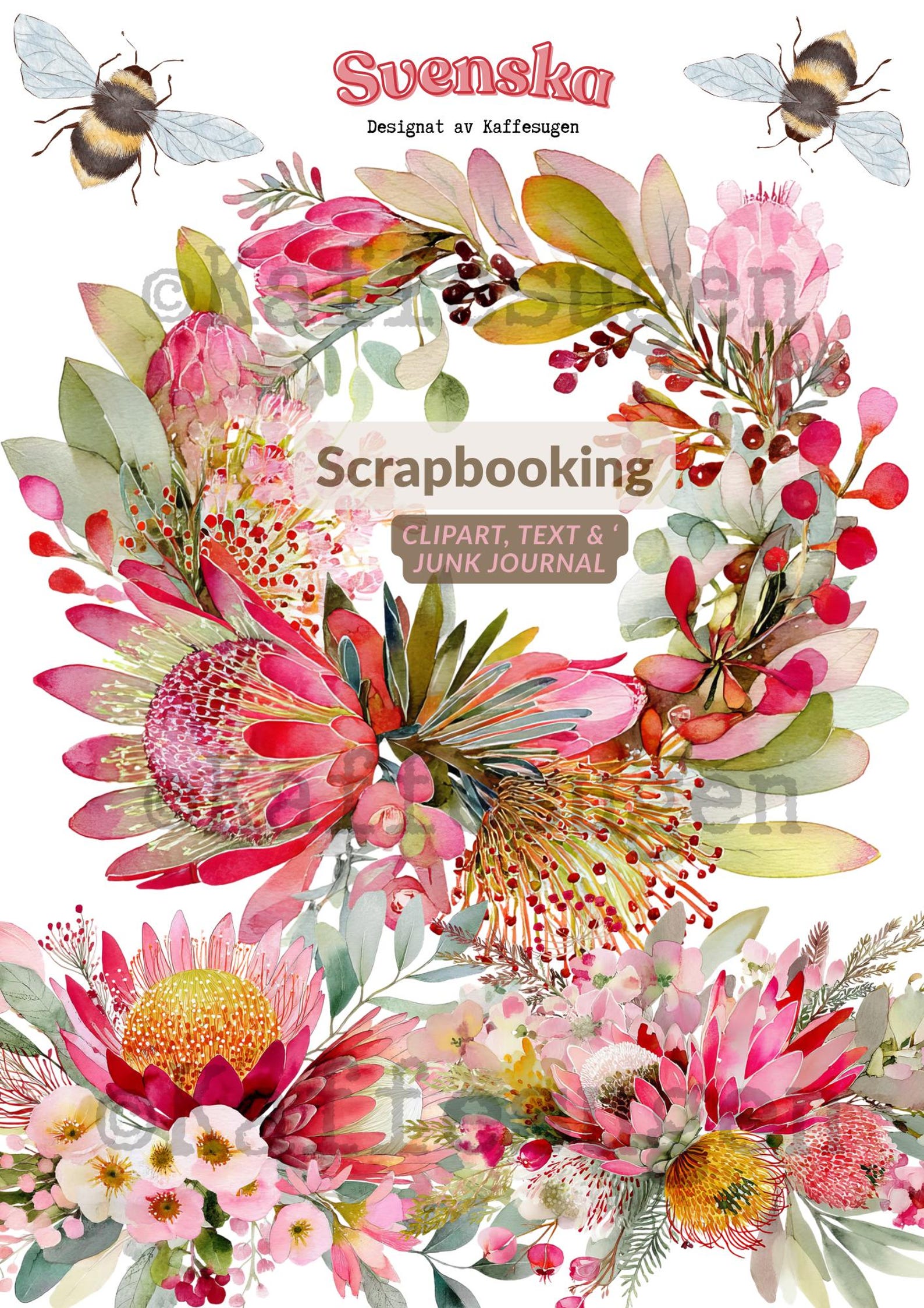 Australienska blommor, Scrapbooking, Clip Art, digital nedladdning ...