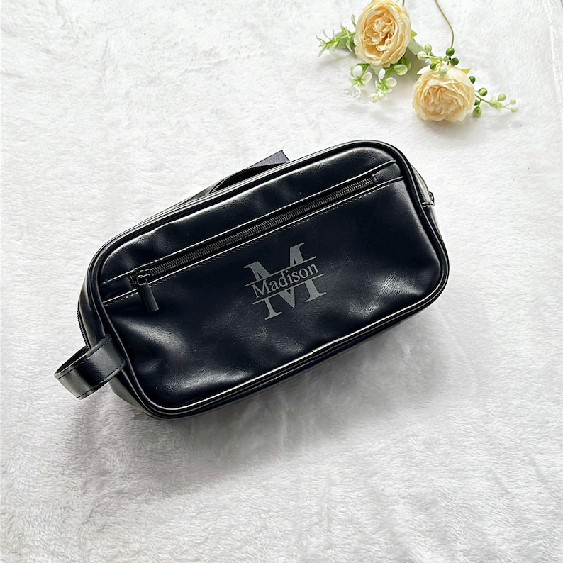 Personalized Toiletry Bag for Men, Custom Engraved Dopp Kit, Leather ...