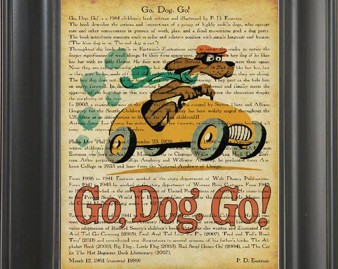 Go Dog Go - Printed on Go Dog Go Page - 250gram Paper. - Etsy
