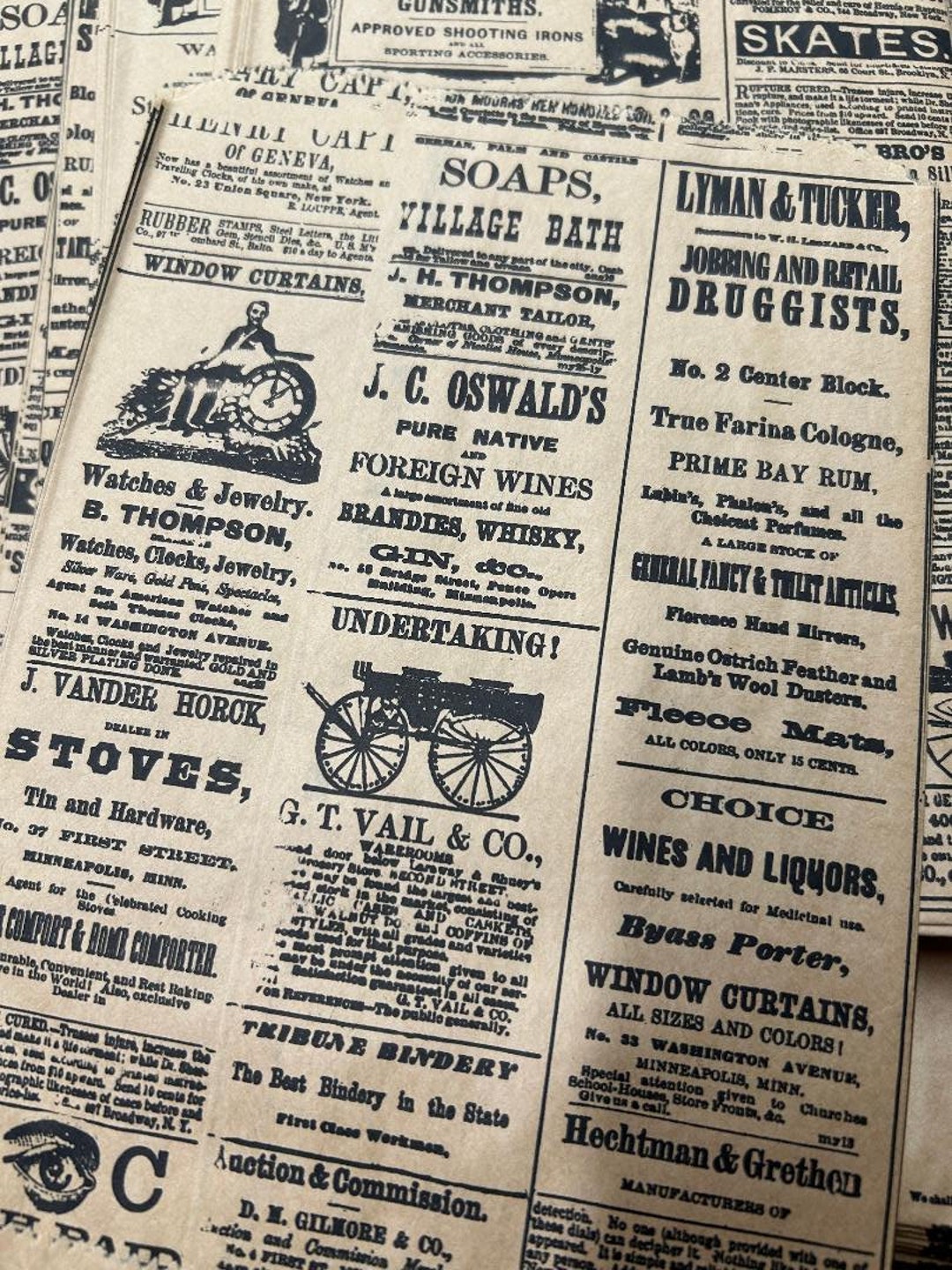 100 Bags 6'' X 9'' Newspaper Print Paper Merchandise Bags - Etsy