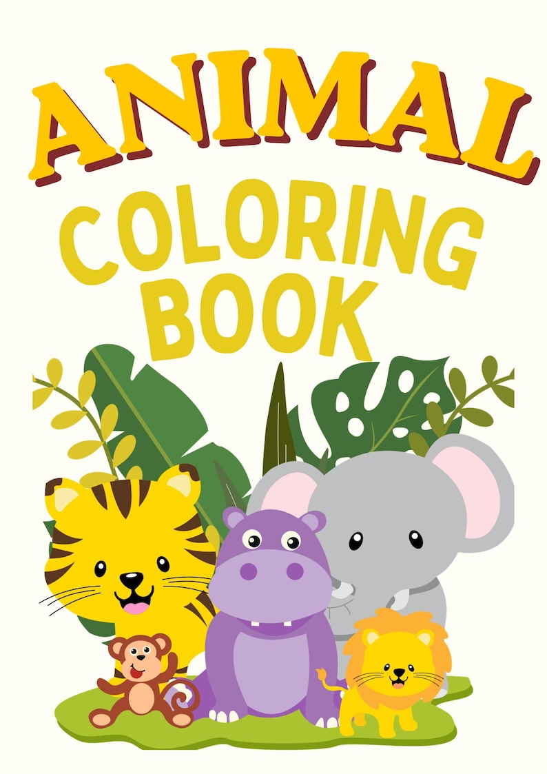 Children's Animal Colouring Book - Etsy