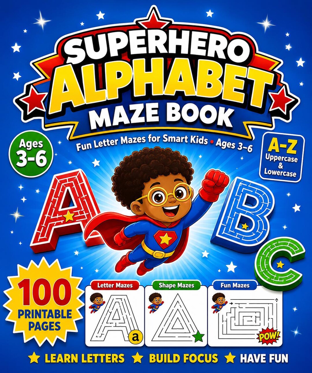 Alphabet Maze Book PDF, ABC Letter Mazes for Kids Ages 3-6, Preschool ...