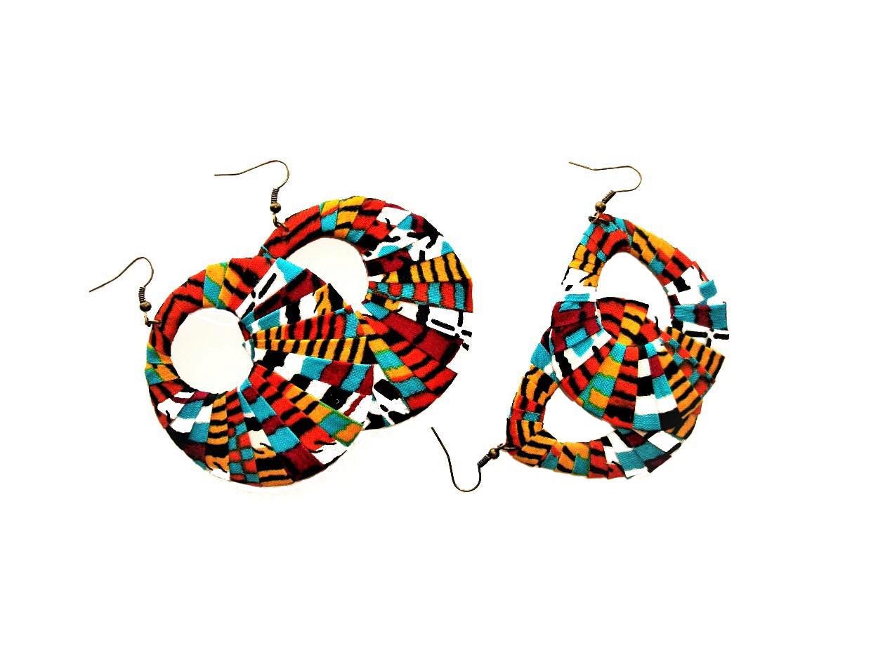 Button Fab - Traditional Multi-color African Kente Print Fabric Buttons ...