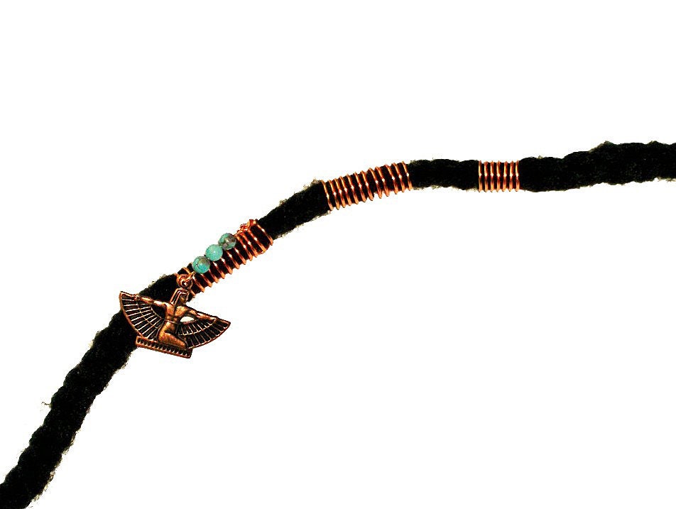 Dreadlock Jewelry - Antique Copper Winged Goddess Loc Jewel and ...