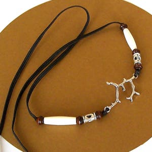 Loc Tie: Antique Silver Branch and Bone Loc Tie - Etsy