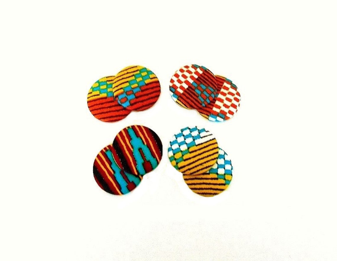 Button Fab Traditional Multi-color African Kente Print - Etsy