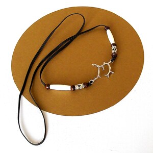 Loc Tie: Antique Silver Branch and Bone Loc Tie - Etsy