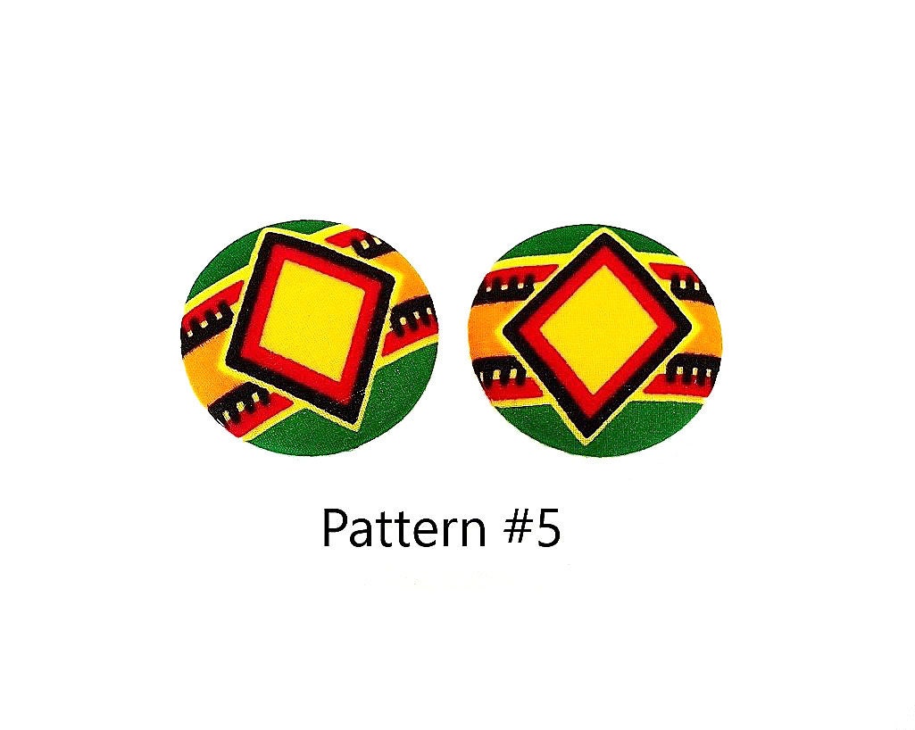Button Fab - Traditional Multi-color African Kente Print Fabric Buttons ...