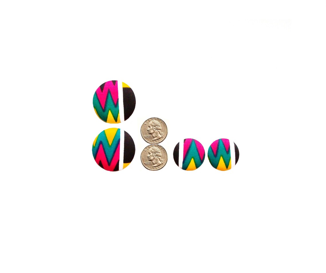 Button Fab - Traditional African Kente Print Fabric Buttons (wrapped ...