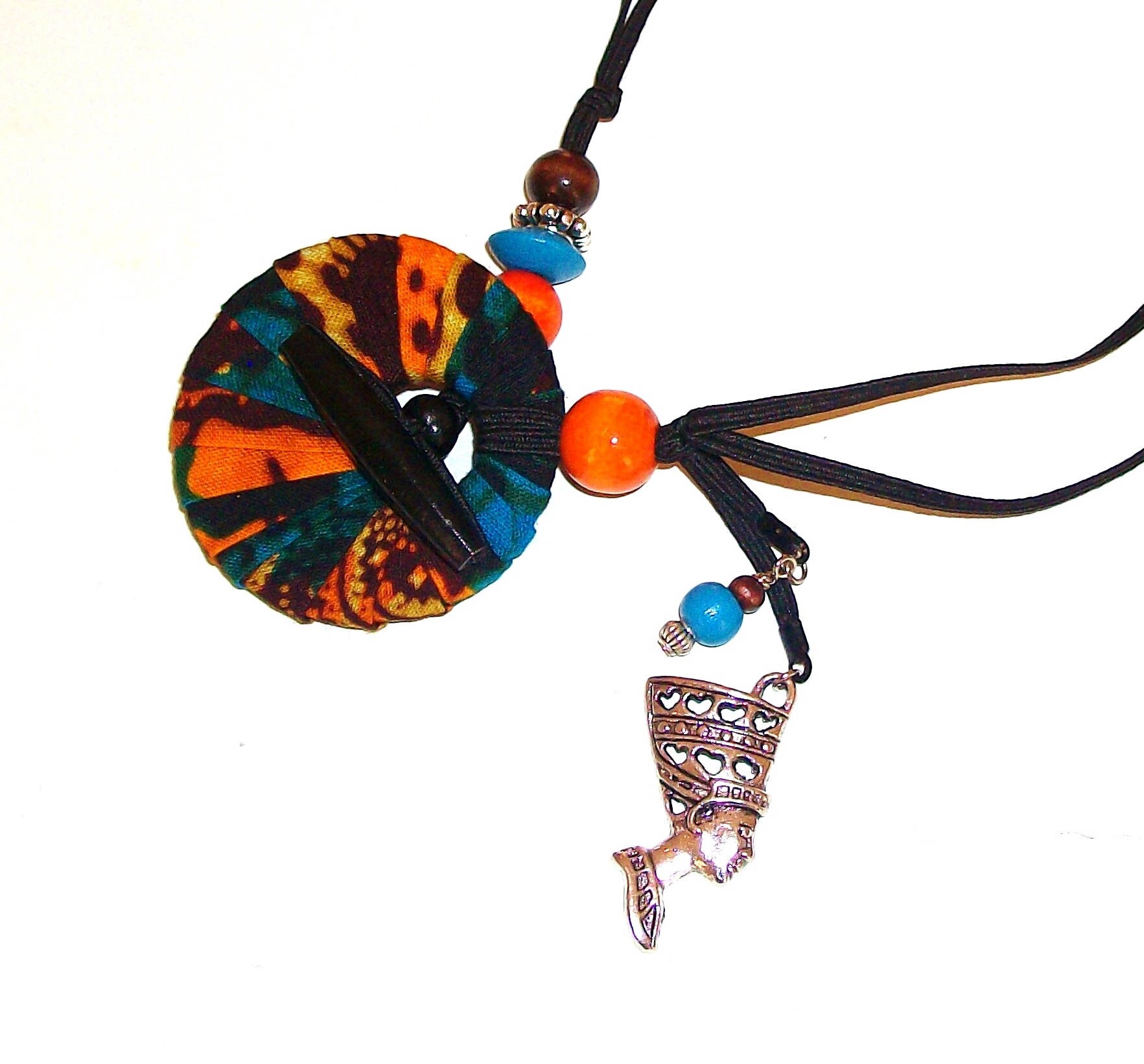 Loc Tie: African Print Wrapped Toggle Hair Tie With Antique | Etsy