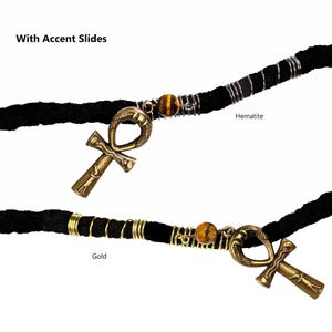 Dreadlock Jewelry Tiger Eye and Antique Gold Egyptian-design Ankh ...