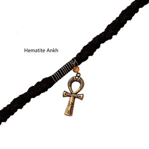 Dreadlock Jewelry Tiger Eye and Antique Gold Egyptian-design Ankh ...