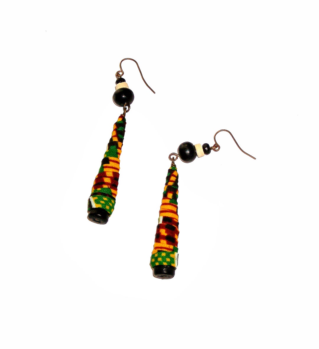 Earring Fab - African Kente Wrapped Cone-shaped Dangles - Etsy