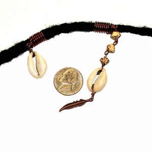 Dreadlock Jewelry Cowrie, Betel Nut Beads, and Antique Copper Feather ...