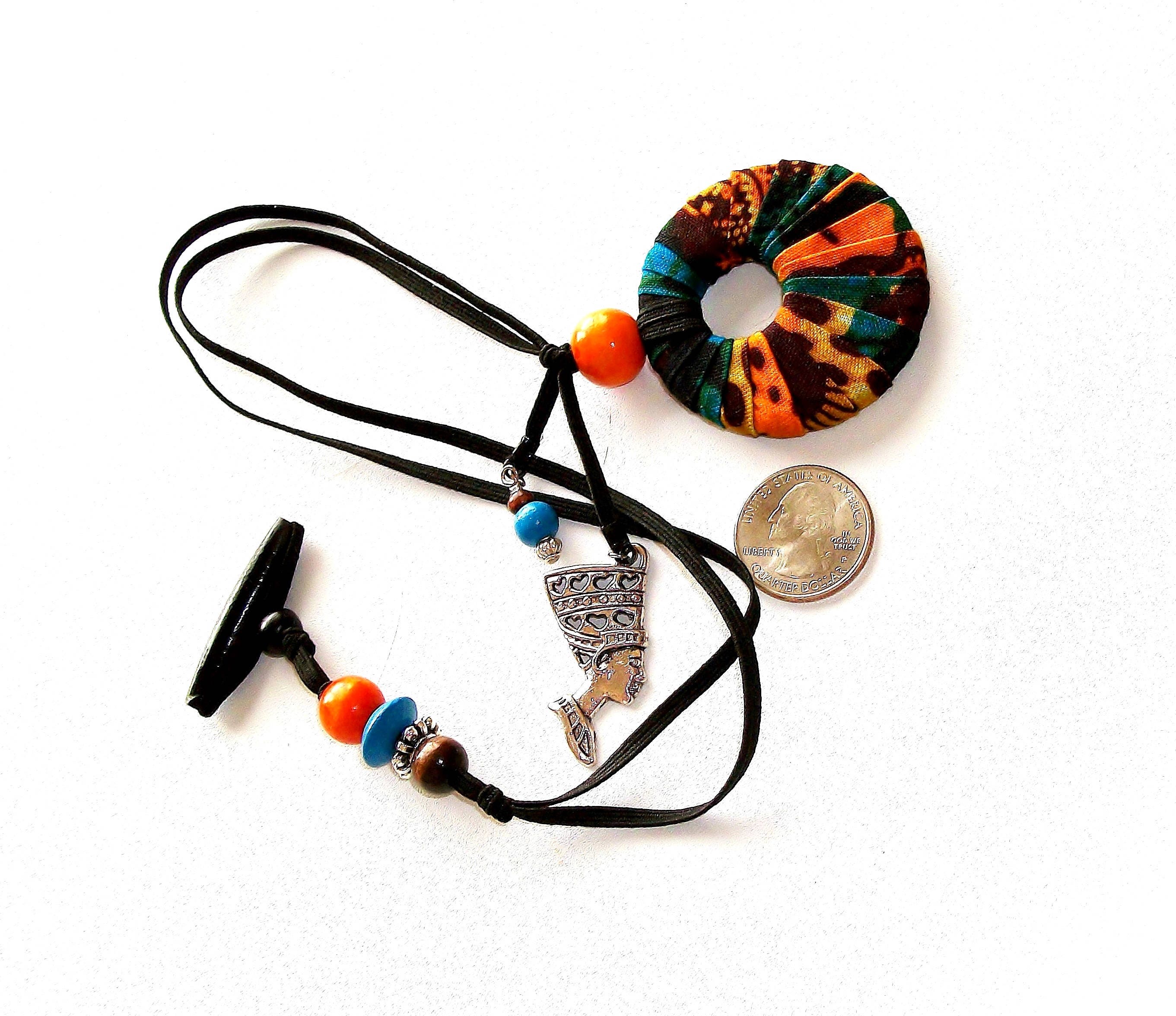 Loc Tie: African Print Wrapped Toggle Hair Tie With Antique | Etsy