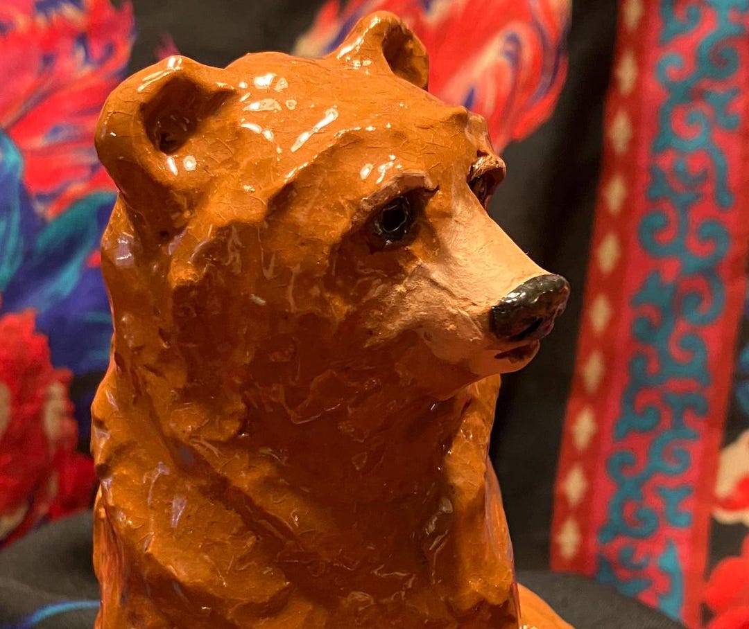 FEARLESS BEARS Glazed Terracotta Handsculpted Grizzly Cub - Etsy