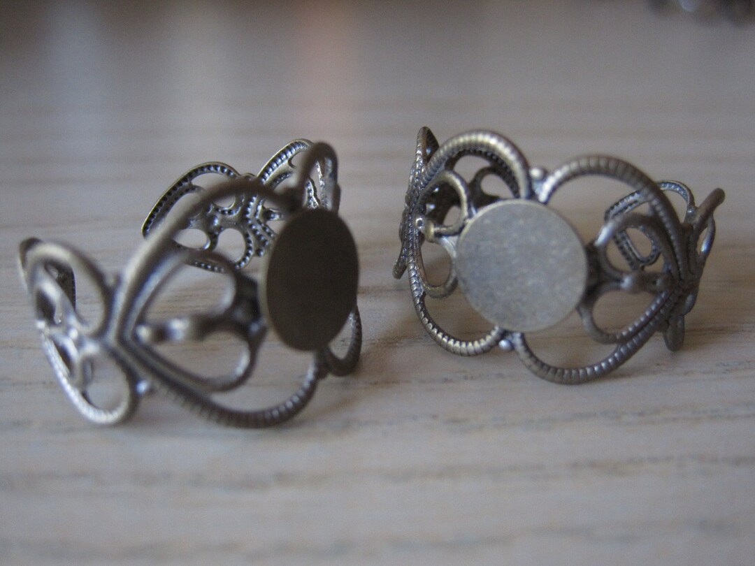 Ring Bases 10 Adjustable Filigree Brass Ox Bronze Antique Gold Ring ...
