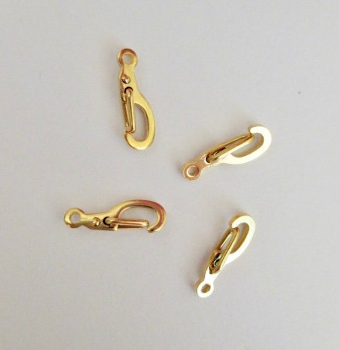 Clasps Gold Plated Self Closing Clasps Fermoirs 14mm by 5mm Jewelry ...