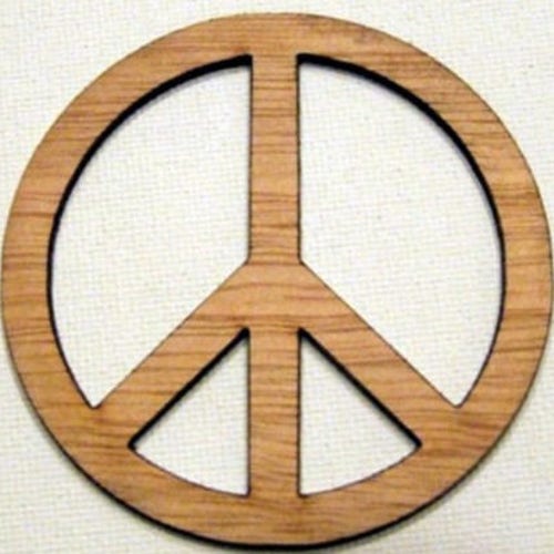 Peace Sign Laser Cut Wood Large - Etsy