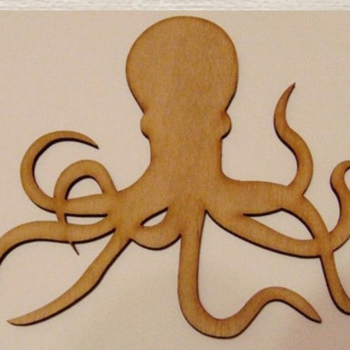 Octopus / Nautical medium Wood Cut Out Laser Cut - Etsy