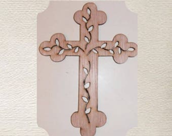 Pretty Cross Wood Cut Out Laser Cut | Etsy