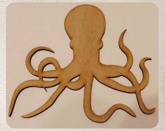 Octopus / Nautical large Wood Cut Out Laser Cut - Etsy