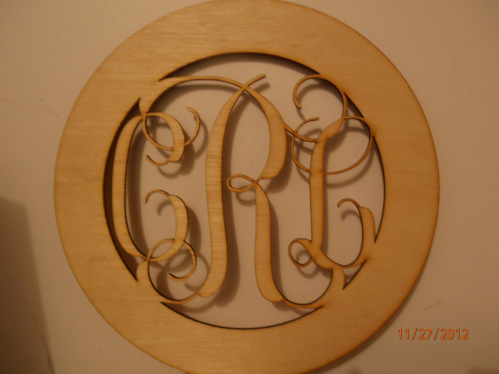 Beautiful Monogram Wood Cut Out Laser Cut | Etsy