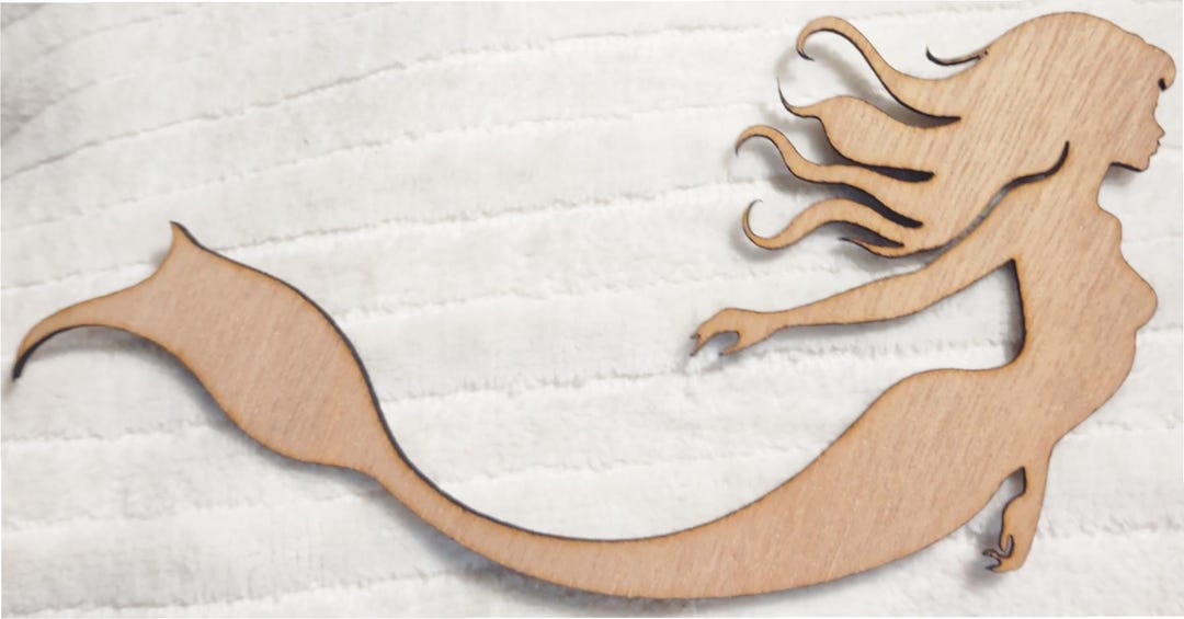 Swimming Mermaid - Laser Cut Wood - Etsy