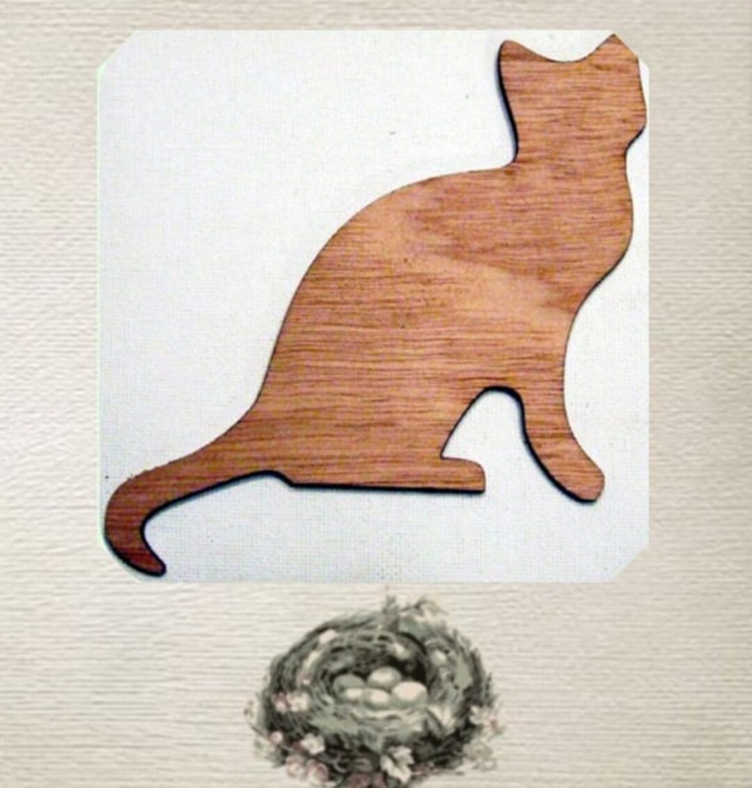 Cat Wood Cut Out - Laser Cut - Etsy