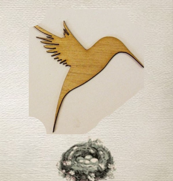 Hummingbird Medium Wood Cut Out Laser Cut Wood | Etsy