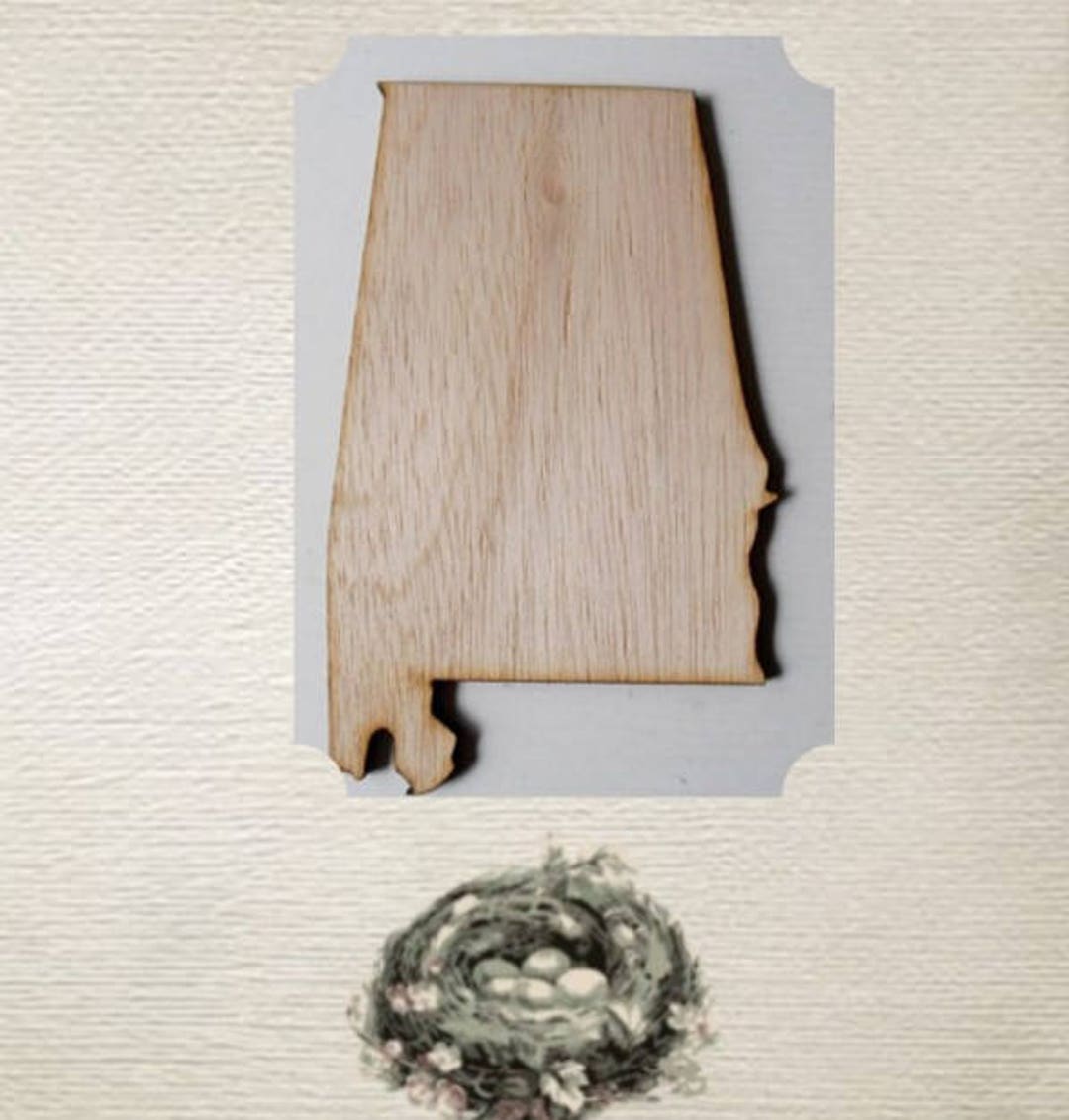 Alabama State large Wood Cut Out Laser Cut - Etsy