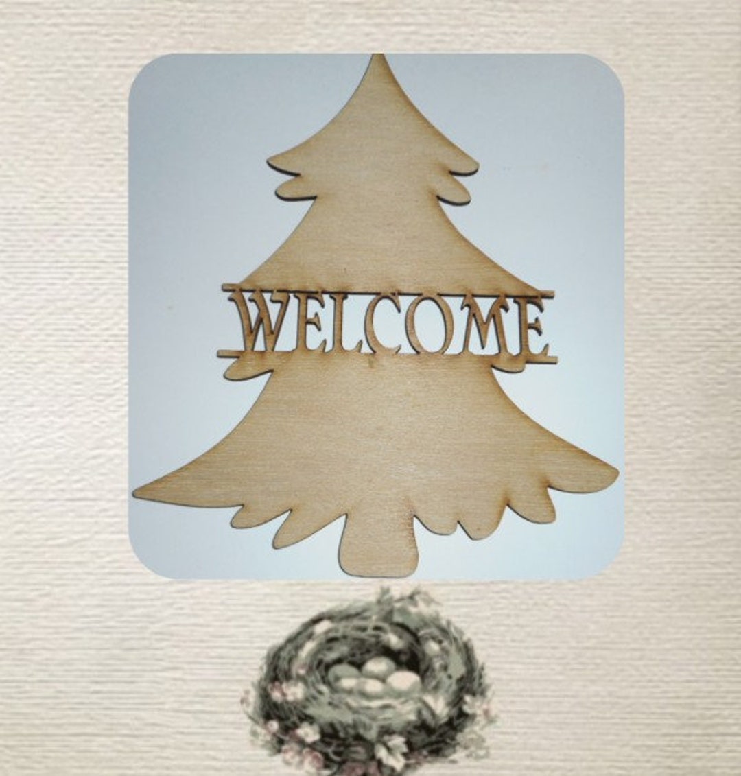 Christmas Tree Welcome / Laser Cut Wood - Etsy