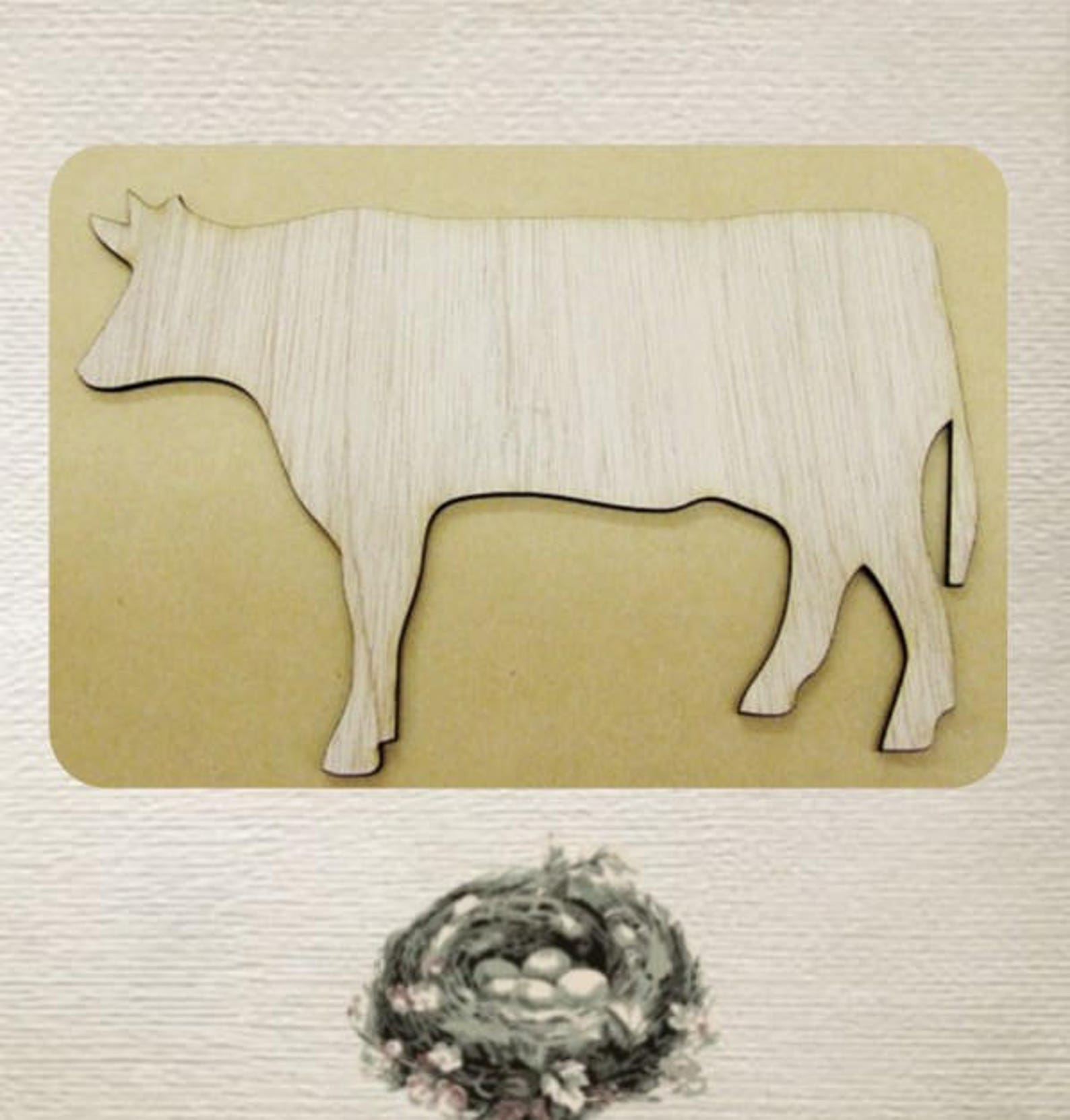 Cow small Wood Cut Out Laser Cut - Etsy