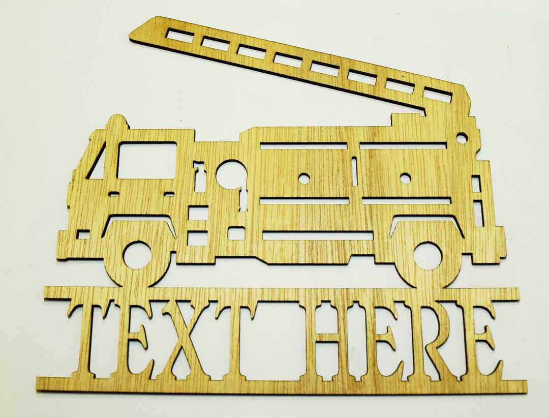 Fire Truck Monogram or Sign Laser Cut Wood Large Personalized Free - Etsy