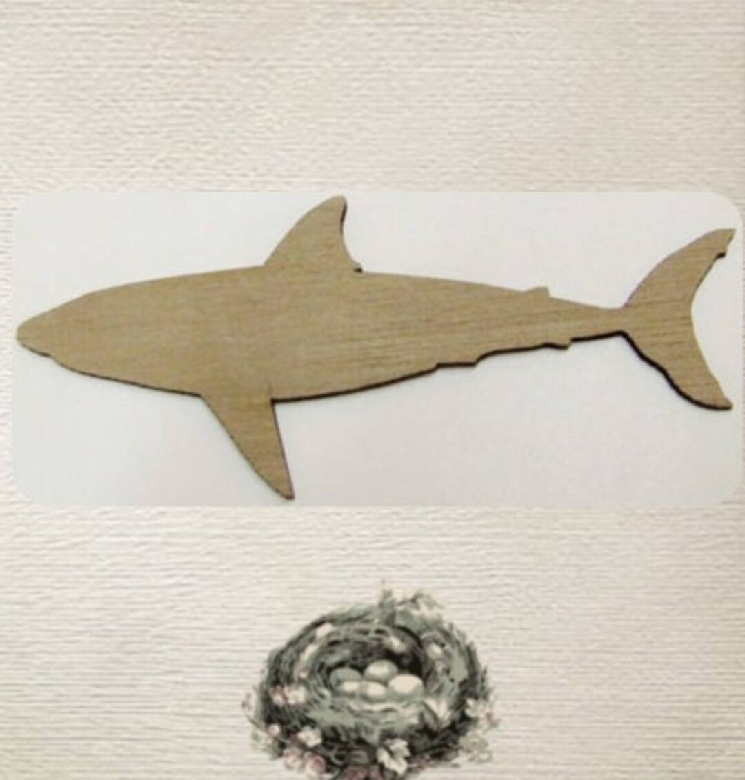Shark (small) Wood Cut Out - Laser Cut - Etsy