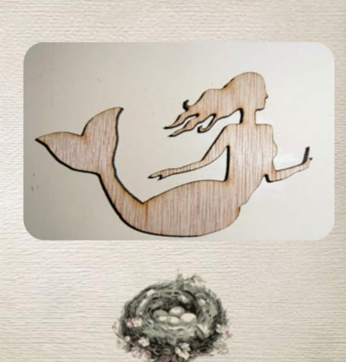 Mermaid large Wood Cut Out Laser Cut - Etsy