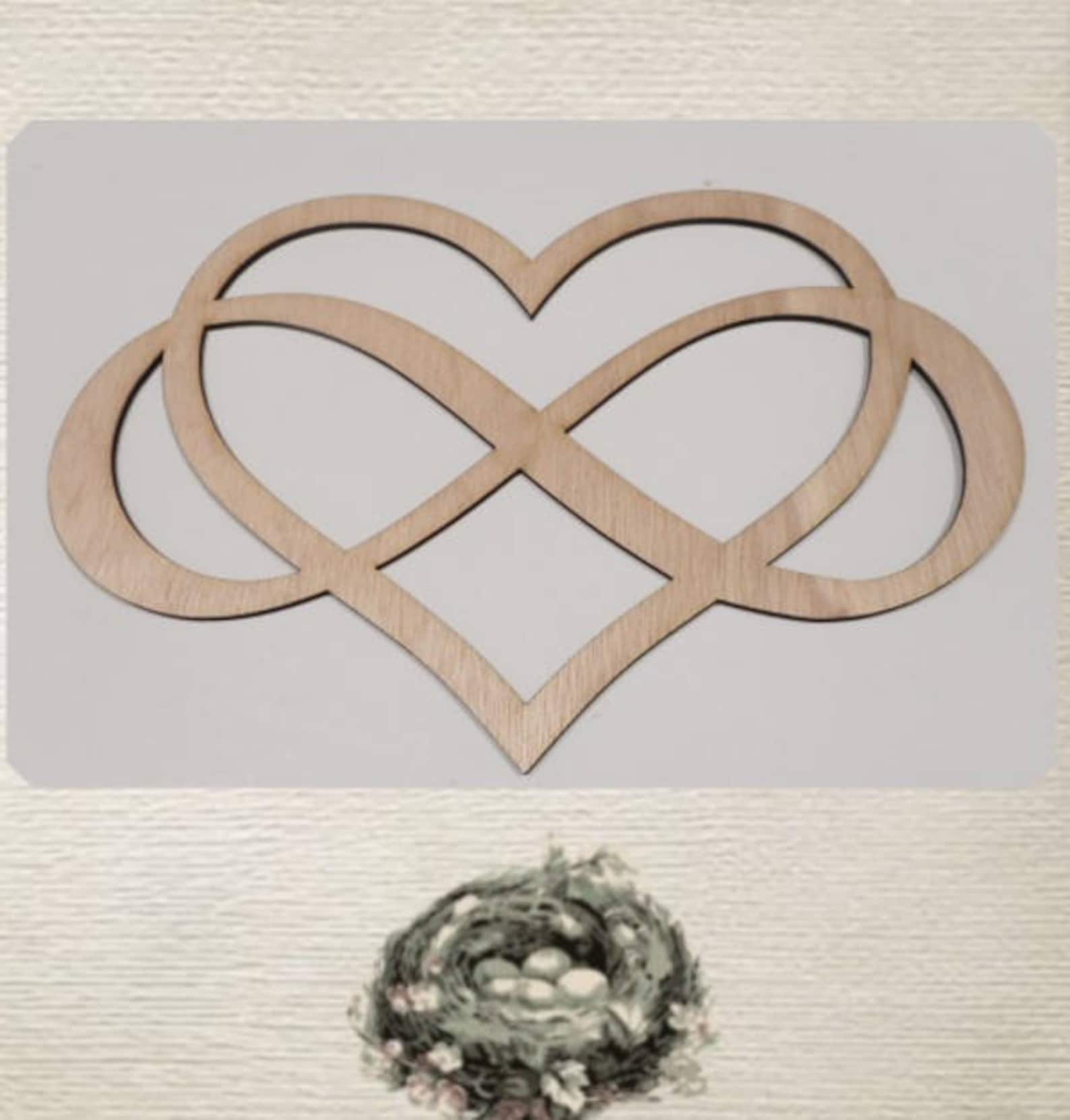 Infinity Symbol and Heart Entwined Laser Cut Wood - Etsy