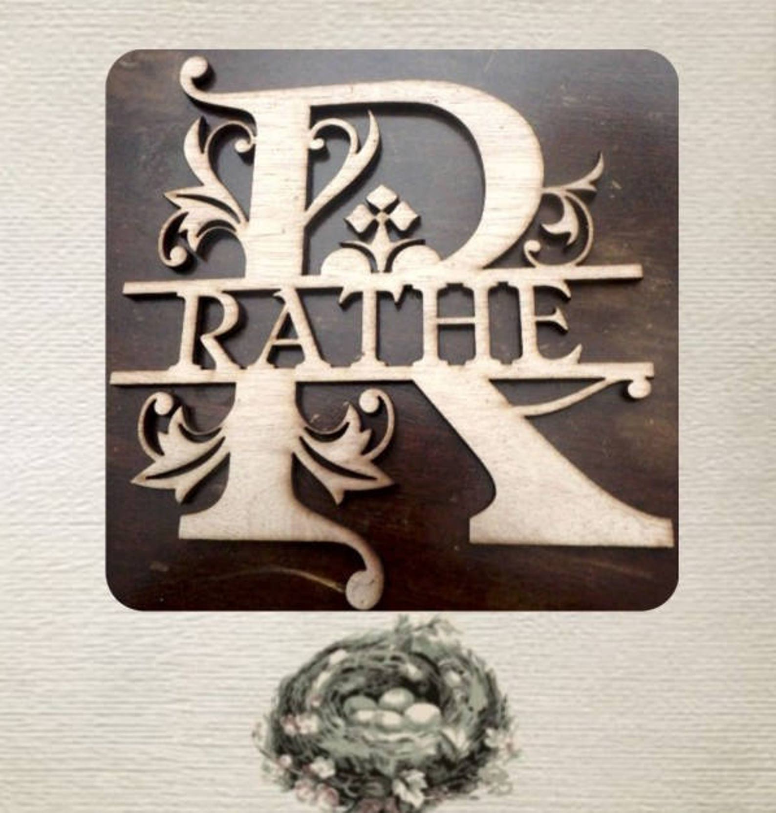 Fancy Letter Monogram/ Split Monogram / Customized Free / - Etsy