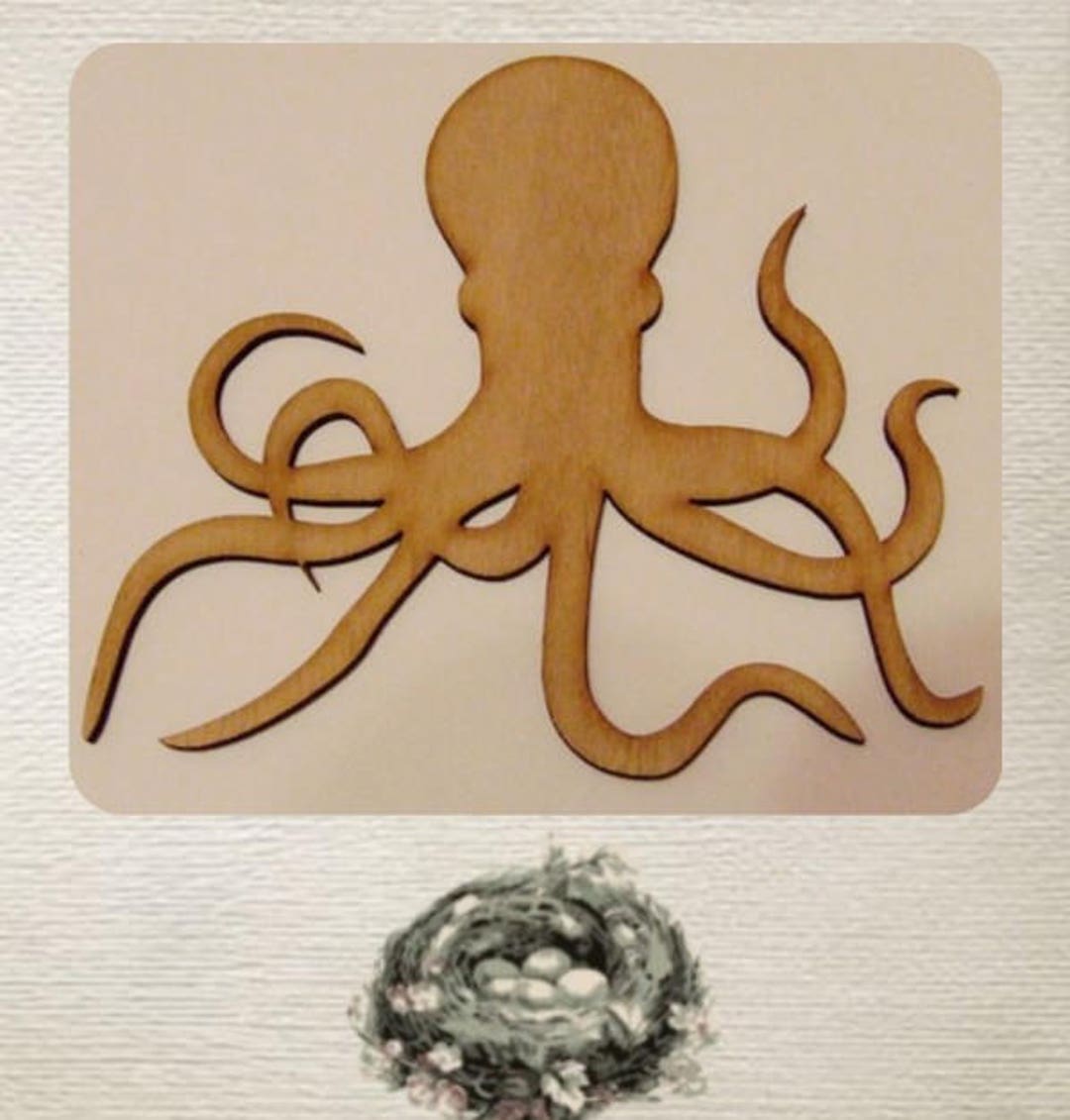 Octopus / Nautical (small) Wood Cut Out - Laser Cut - Etsy