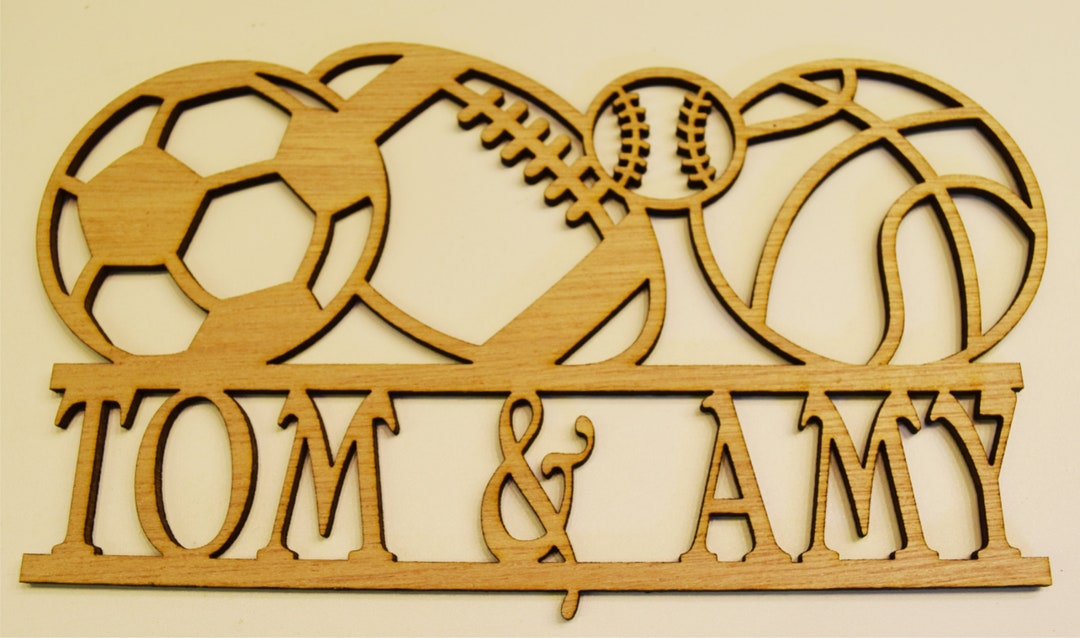 Sports Monogram or Sign - Laser Cut Wood - Large - Personalized Free - Etsy