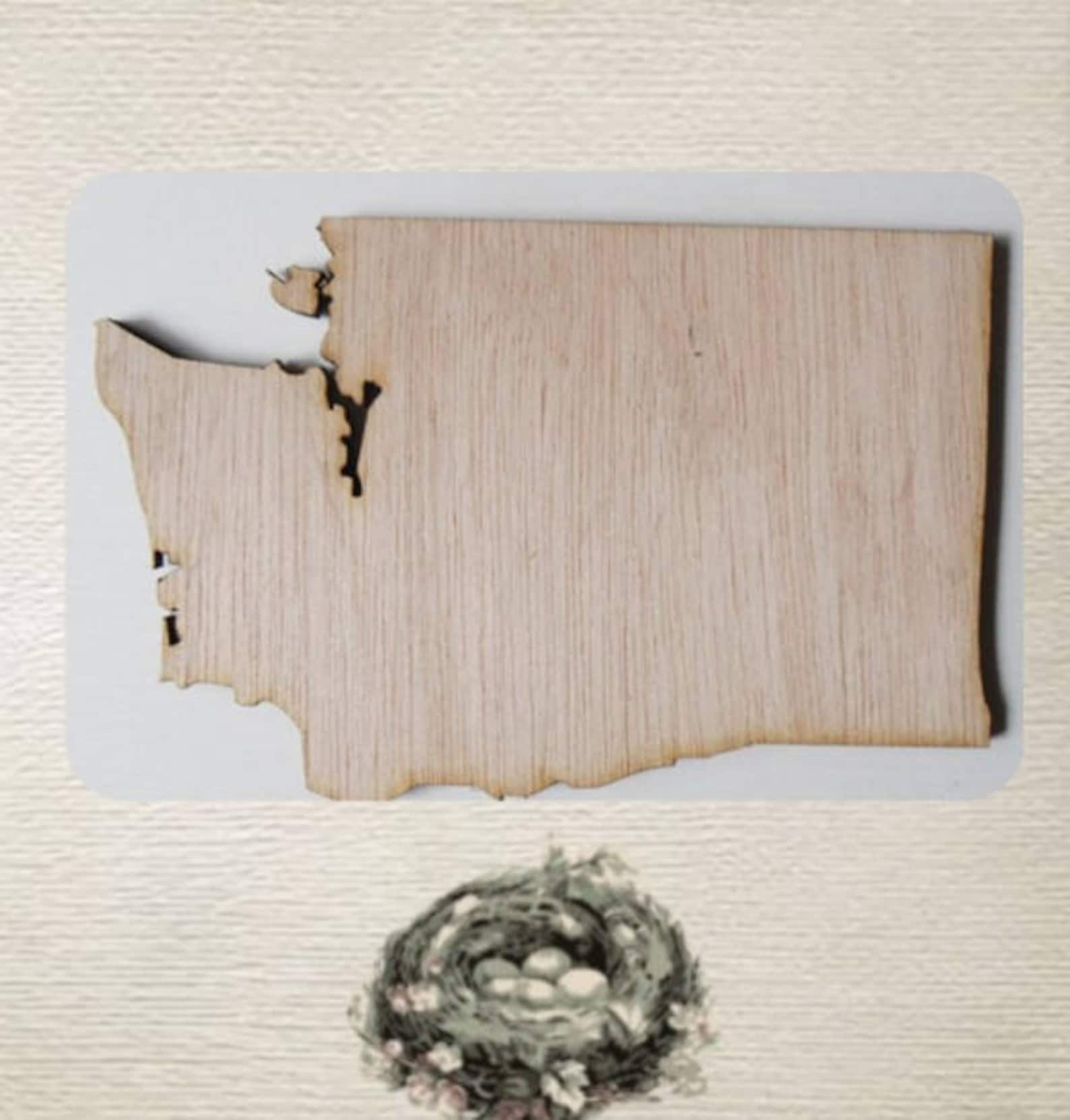 Washington State large Wood Cut Out Laser Cut | Etsy