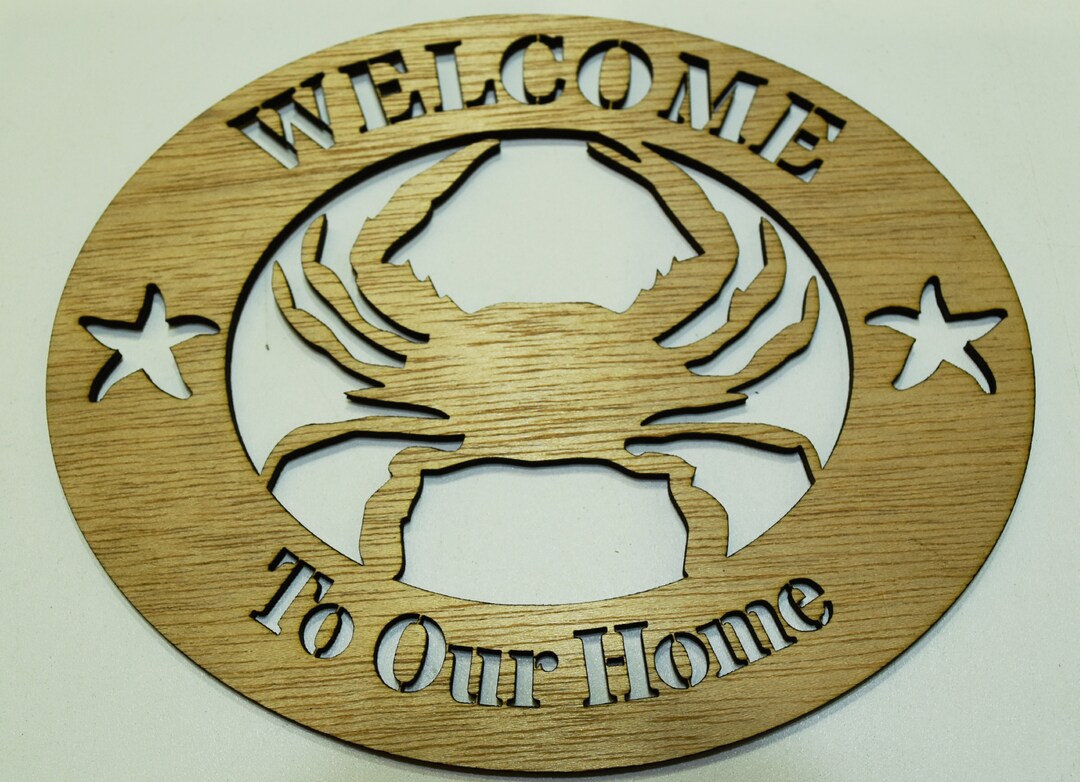 Crab Welcome Sign / Nautical Welcome/ Laser Cut - Etsy
