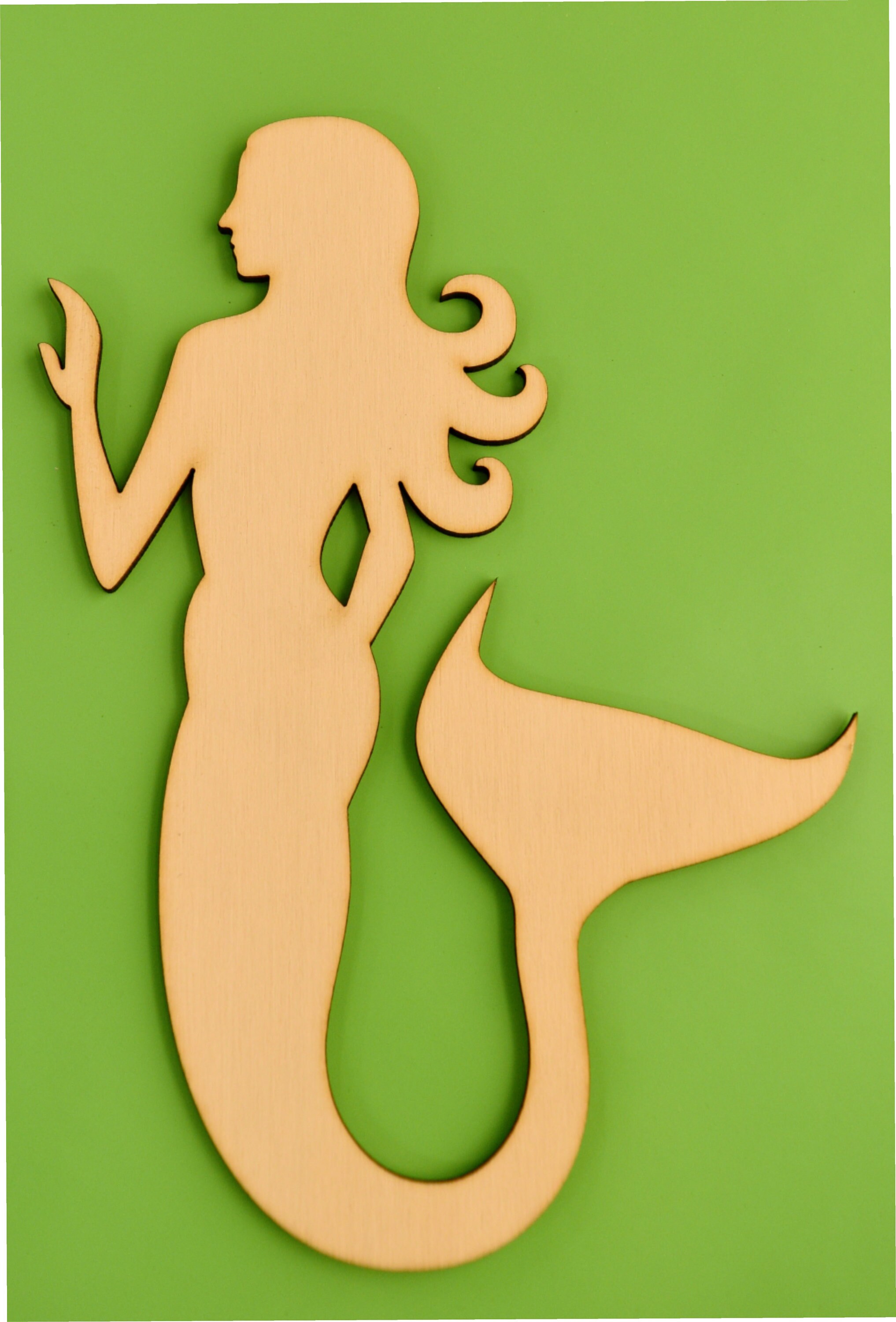 Mermaid (large ) Wood Cut Out - Laser Cut - Etsy