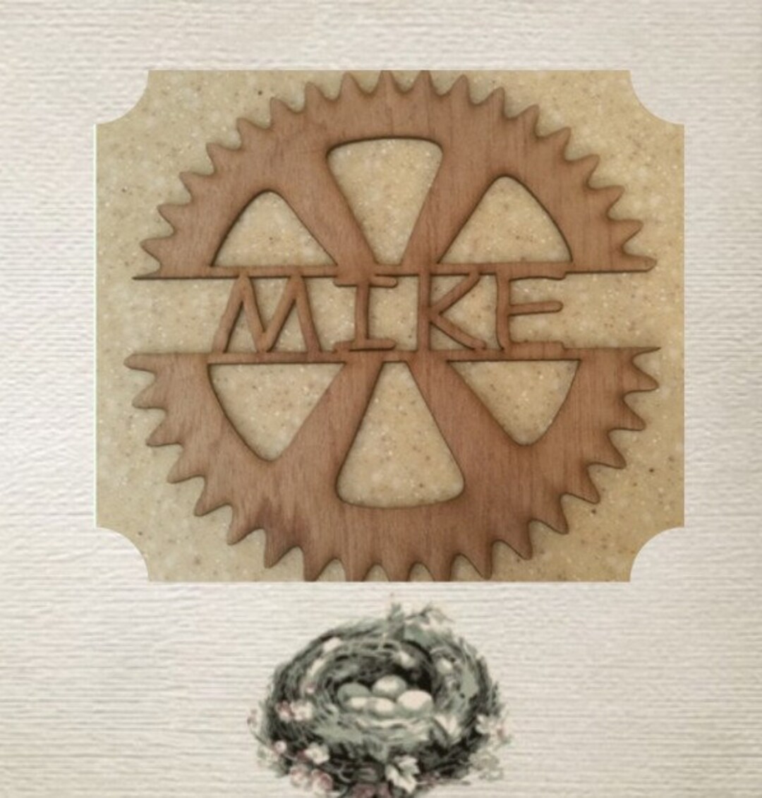 Gear/ Cog / Monogram - (medium) Wood Cut Out - Laser Cut Wood ...
